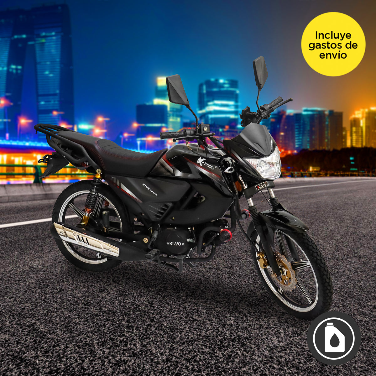 Motocicleta Kiwo KT-125, Sport, 2025, Color Negro – Kiwomotos
